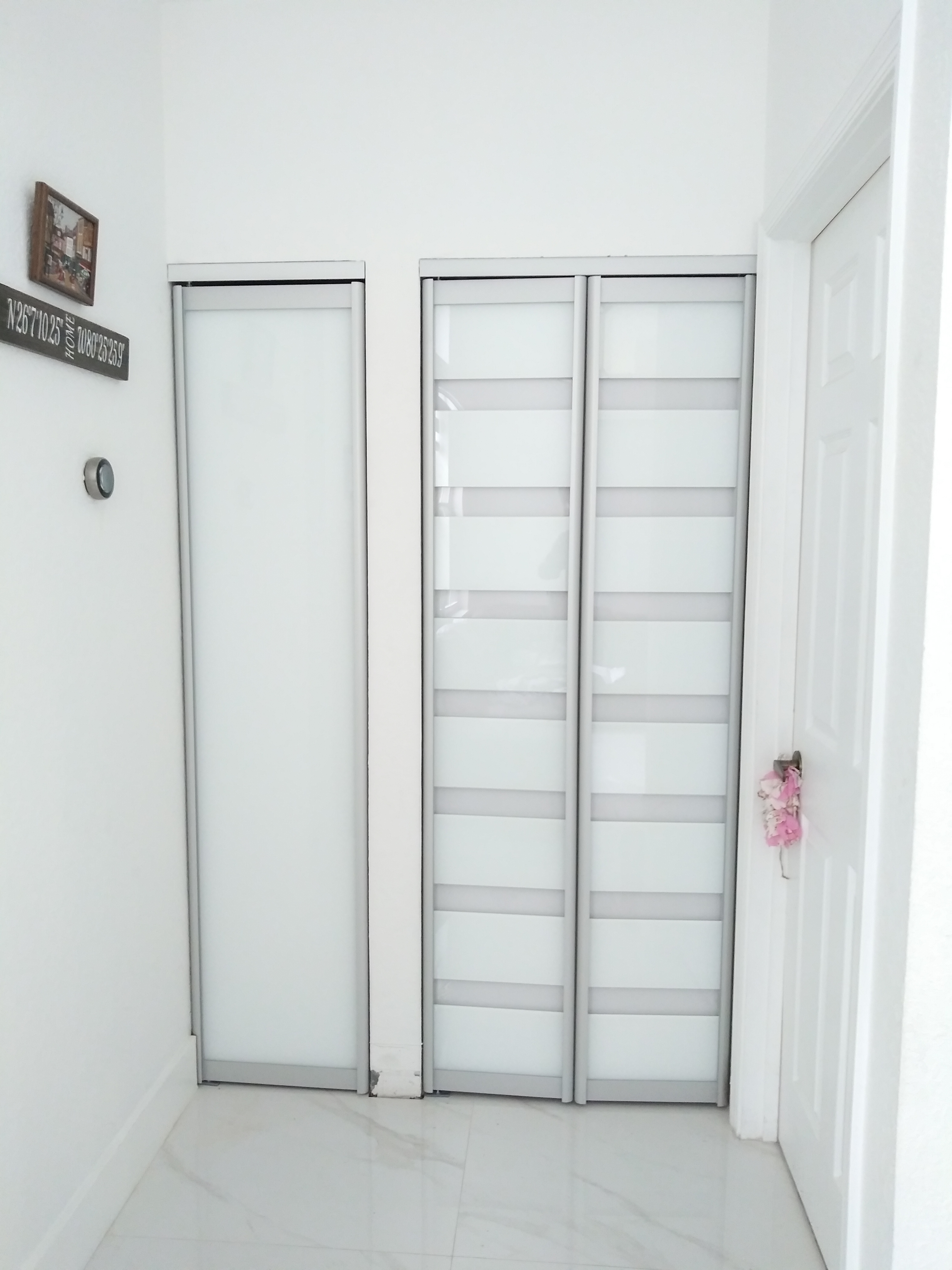 Custom Bi-Fold AC Doors With White Glass | Ventilated HVAC Panels